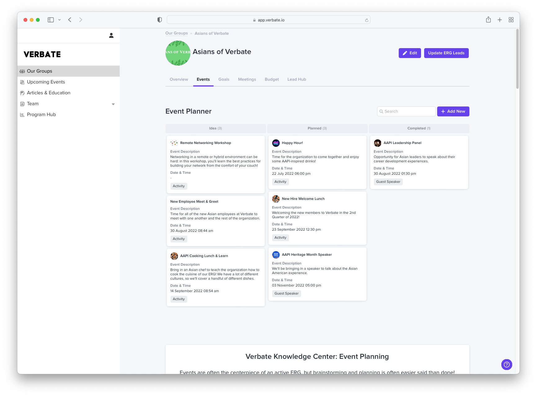 Verbate | Employee Resource Group Platform